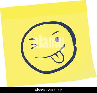 Winking tongue color emoji. emoticon with tongue out and winking eye ...