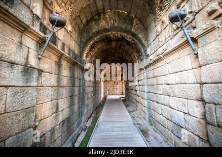 A tunnel in the Roman Theatre of Merida,, Merida, Spain Stock Photo - Alamy
