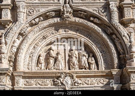 Detailed architecture outside the Primatial Cathedral of Saint Mary of ...