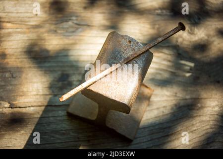 Original old vintage rusty handmade victorian iron nail used in ...