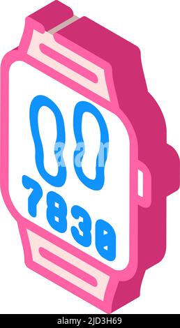 walk steps controlling watches isometric icon vector. walk steps ...