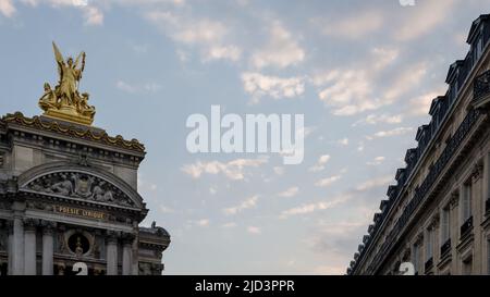 Architectural detail of The Paris Opera, the primary opera and ballet ...