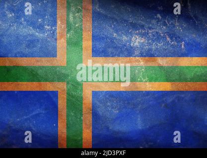 Top view of flag Unofficial Vendsyssel, Denmark. Danish travel and ...
