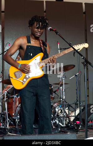 Manchester, United States. 16th June, 2022. AFI lead singer Davey Havok ...