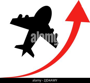 Airplane symbol. Flying up airplane icon. plane symbol.Vector ...
