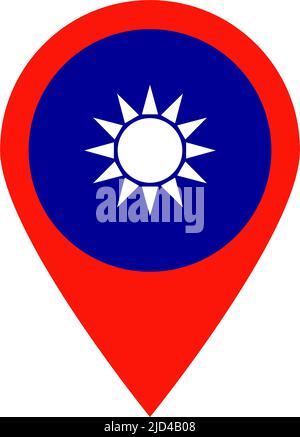 Taiwan country flag pin map marker Stock Vector Image & Art - Alamy