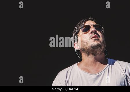 Ed Droste performs live on stage with his band Grizzly Bear at Way Out ...
