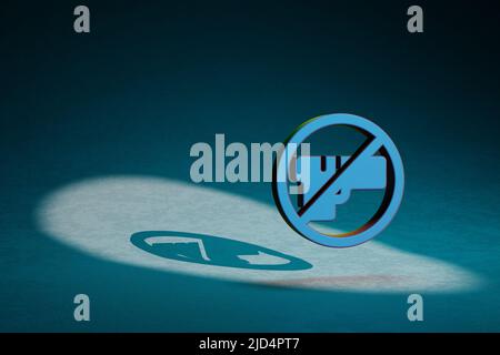 Beautiful abstract illustrations Peace NO WAR symbol icon on a dark ...