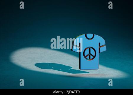 Beautiful abstract illustrations Peace symbol icon on a dark blue ...