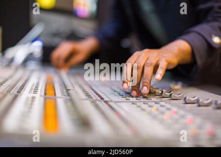 Sound system audio visual equipment studio Stock Photo - Alamy
