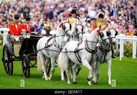 The first carriage of the Royal procession carrying The Duke of Kent ...