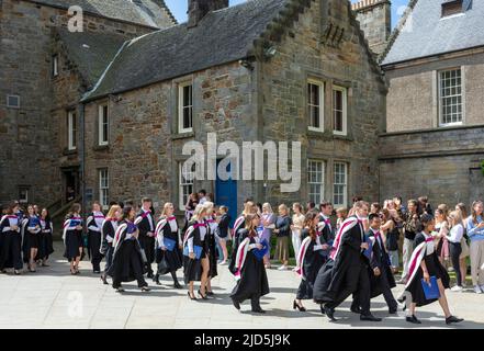 ST ANDREWS UNIVERSITY SCOTLAND PROCESSION ON A GRADUATION DAY COLOURFUL ...