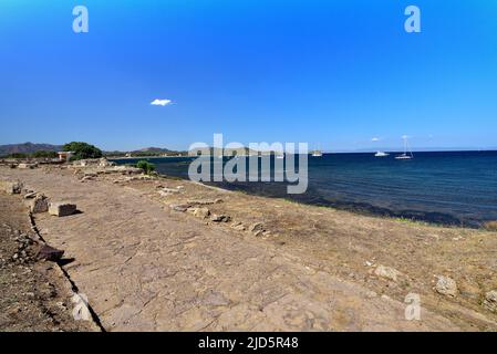 Uncovered excavations near the town of Nora on the island of Sardinia ...