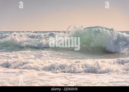 Windy day at Maenporth Stock Photo - Alamy