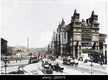 A street scene in Liverpool, including Horse buses Stock Photo - Alamy