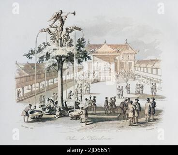 A view of Karakorum, capital of the Mongol Empire, and the palace of ...