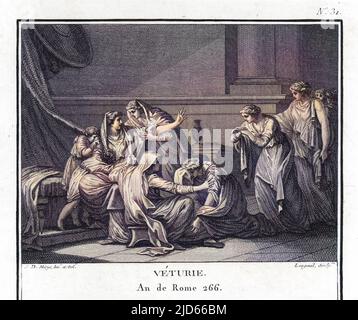Coriolanus begged by his mother to spare Rome Stock Photo - Alamy