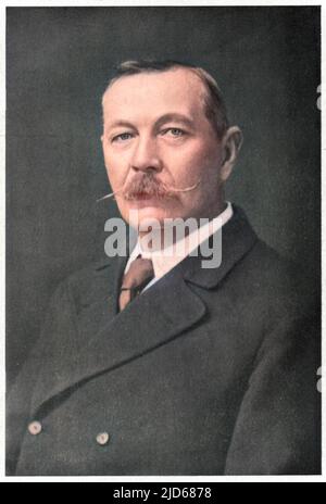 SIR ARTHUR CONAN DOYLE British physician and writer, circa 1908 Stock ...