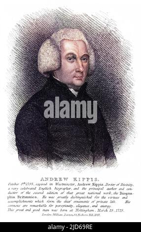 ANDREW KIPPIS nonconformist churchman and writer Colourised version of ...