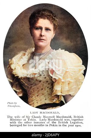 LADY MACDONALD wife of Sir Claud Maxwell Macdonald, diplomat : while at ...