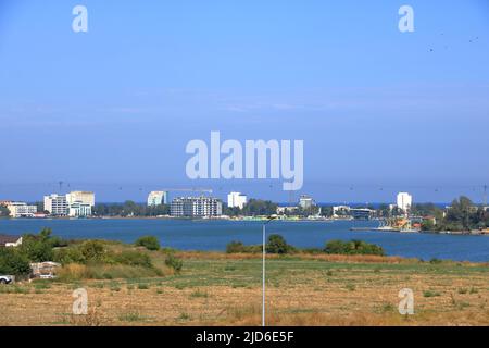 Constanta in Romania: Landscape with the boulevard in Mamaia resort and ...