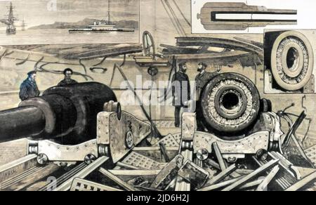The damaged gun of H.M.S Thunderer, condition of the turret Stock Photo ...