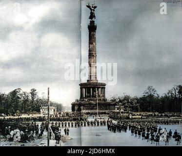British troops, of the Seventh Armoured Division, parading in front of ...