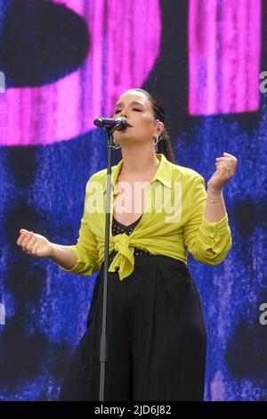 Newport, UK. 18th June, 2022. English singer, songwriter and podcaster ...