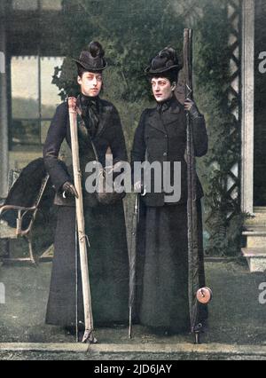 Queen Alexandra (1844 -1901), pictured with her middle daughter and ...