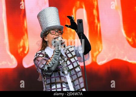 Newport, UK. 18th June, 2022. English singer, songwriter and podcaster ...