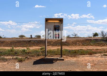 A Telstra payphone in the Outback along the Barrier Highway by the ...