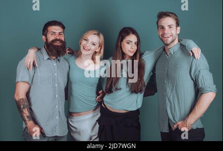 Startup for Young poeple. Group of friends or group of employees ...