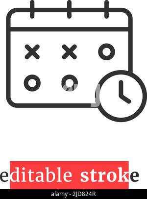 calendar vector icon editable stroke outline icons for web and mobile ...