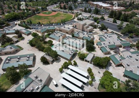 A general overall aerial view of the Moorpark High School track and ...