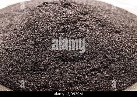 macro photography point focus of powdered graphite, powdered lubricant ...