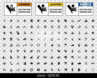 Symbol Safety Sign Caution lable Isolate on transparent Background ...