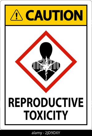 Caution Reproductive Toxicity GHS Sign On White Background Stock Vector ...