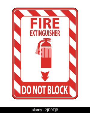 Fire Extinguisher Do Not Block Sign Isolate On White Background,Vector ...