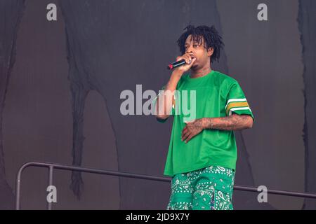 Rapper 21 Savage (Sheyaa Bin Abraham-Joseph) at Bonnaroo Music and Arts ...