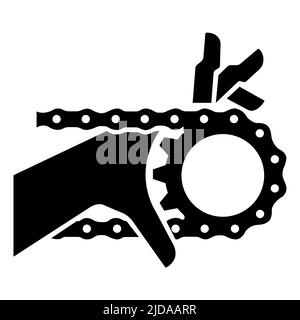 Hand Entanglement Chain Drive Symbol Sign Isolate on White Background ...