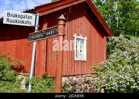 Workers cottages at Fagervik manor from 1762 in Inkoo, southern Finland ...