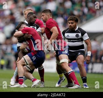 LONDON, ENGLAND JUNE 21 - Tom Latham of New Zealand after Day Five of ...