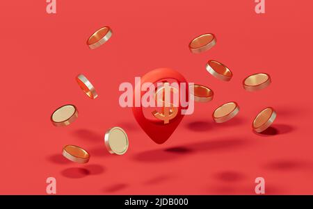 Money mark with cartoon style, 3d rendering. Computer digital drawing ...