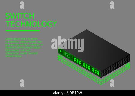 ethernet network switch cartoon vector illustration Stock Vector Image ...