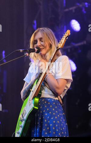 Hester Chambers, backing vocalist and lead guitarist with British indie ...