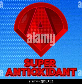 antioxidant vitamin shield cartoon vector illustration Stock Vector ...