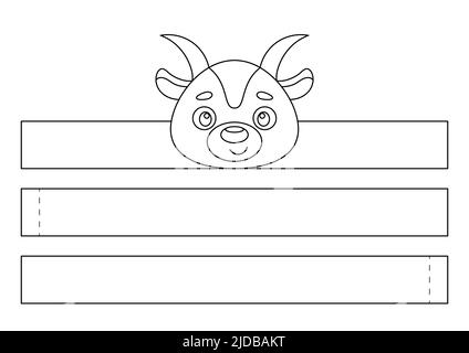 Printable goat paper crown. Party headband die cut template for ...