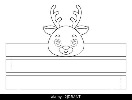 Printable deer paper crown. Party headband die cut template for ...