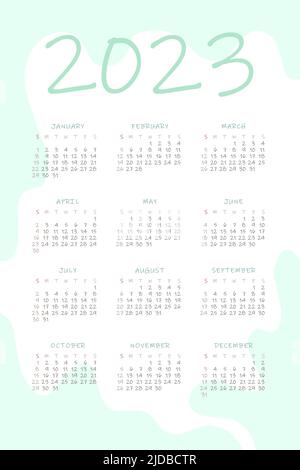 2023 calendar with delicate minimalist design pastel color palette ...