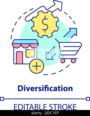 finance diversification concept , outline icon, linear sign, thin line ...